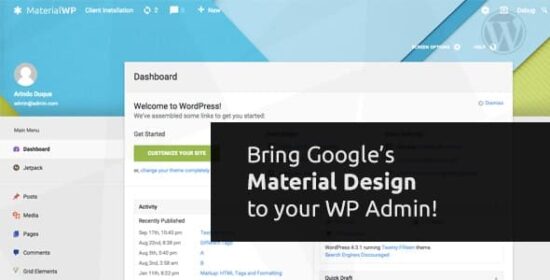 Material WP - Material Design Dashboard Theme 3.0 " PillBanana.com " Plugins and Premium Themes